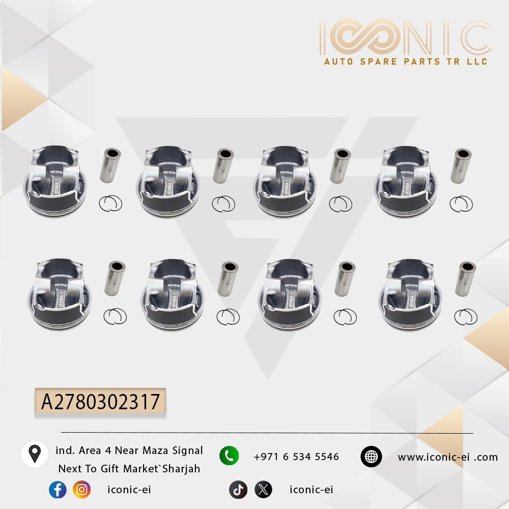 PISTON M278 8PCS A2780302317 EURO ICON - MERCEDES-BENZ,BMW,RANGE ROVER,AUDI